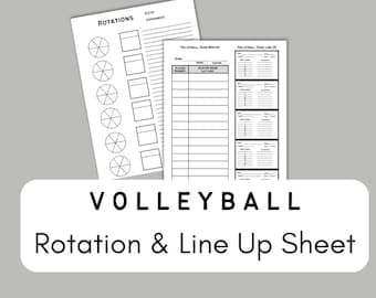 Volleyball Line up Sheet, Volleyball Rotation Sheet, Volleyball Game ...