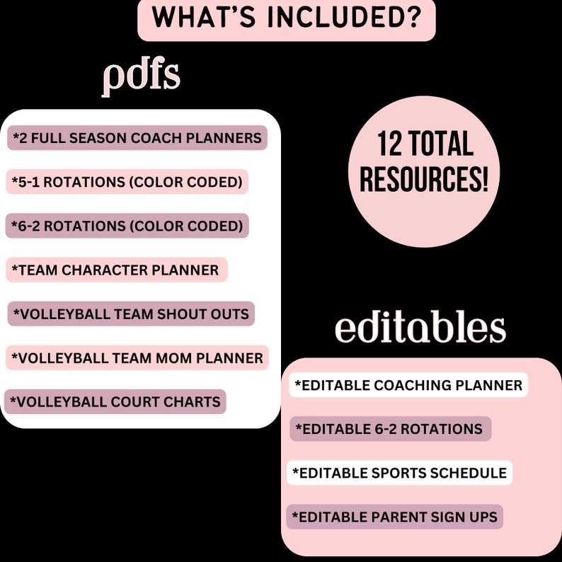 Volleyball Coach Bundle, Volleyball Coach Planners, Volleyball Editable ...