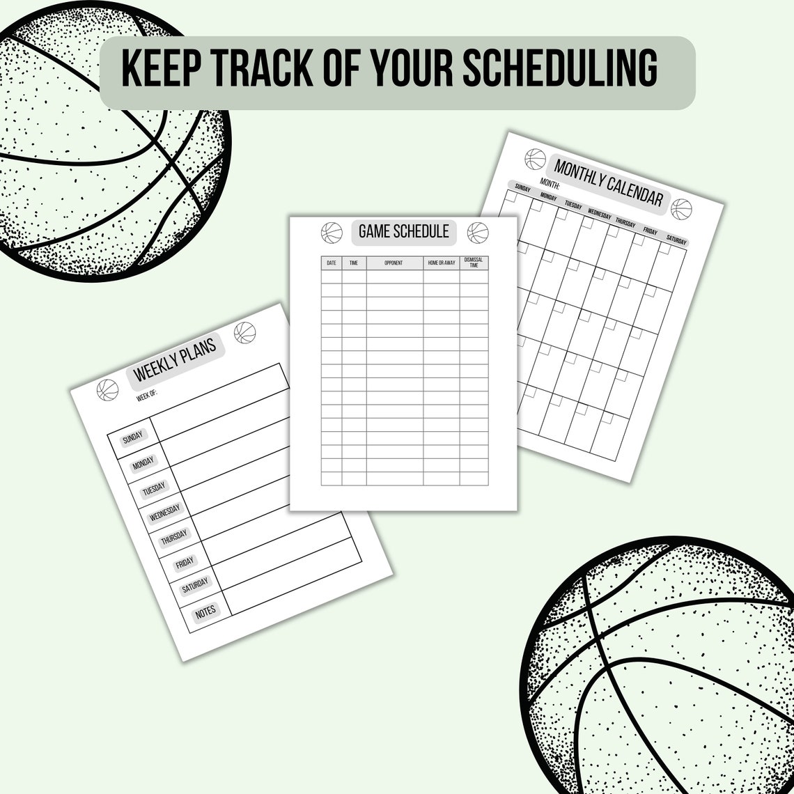 PDF Basketball Planner, Basketball Coach Planner, Basketball Season ...