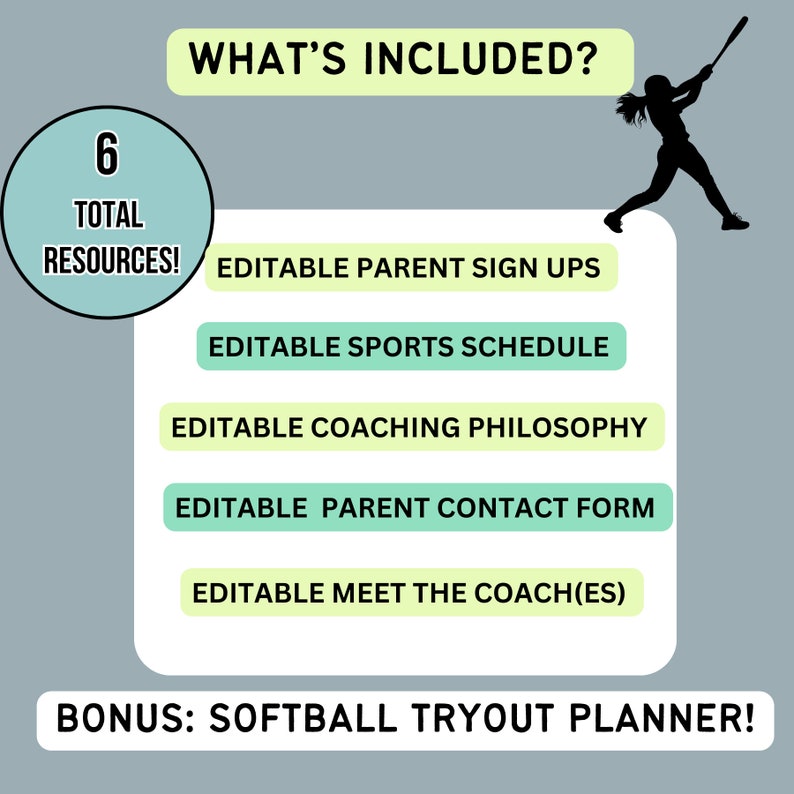 Softball Meeting Bundle for Coaches, Parent Meeting, Softball Forms ...