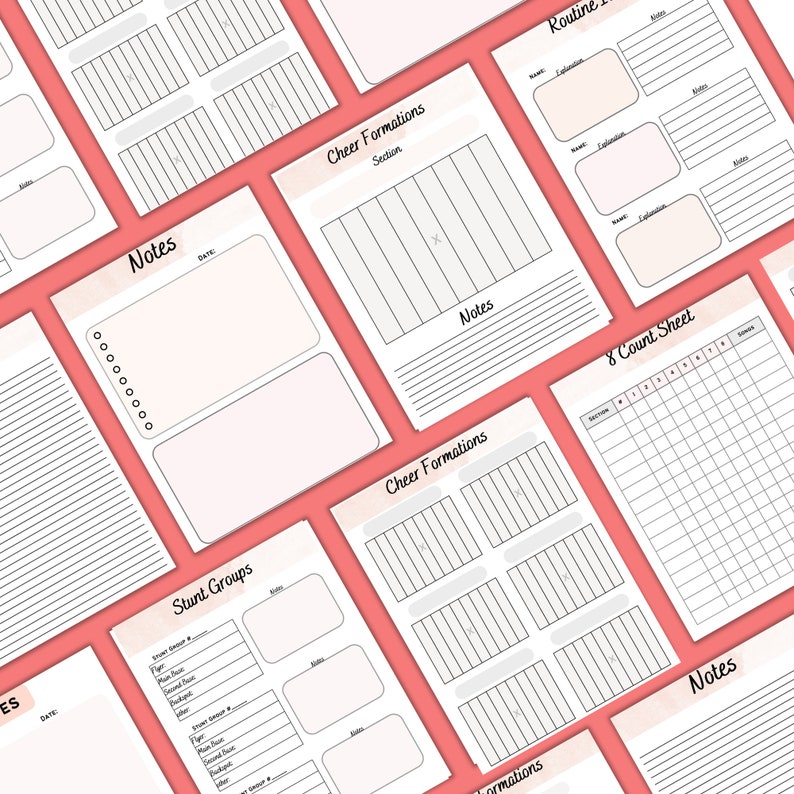Cheer Routine Planner, Routine Planner, Printable Cheer Planner, Cheer ...