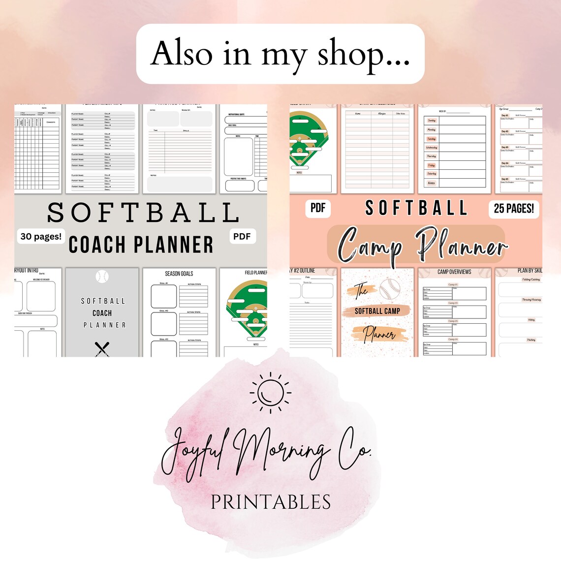 Softball Coach Planner, Softball Coach Printable Planner, Softball ...