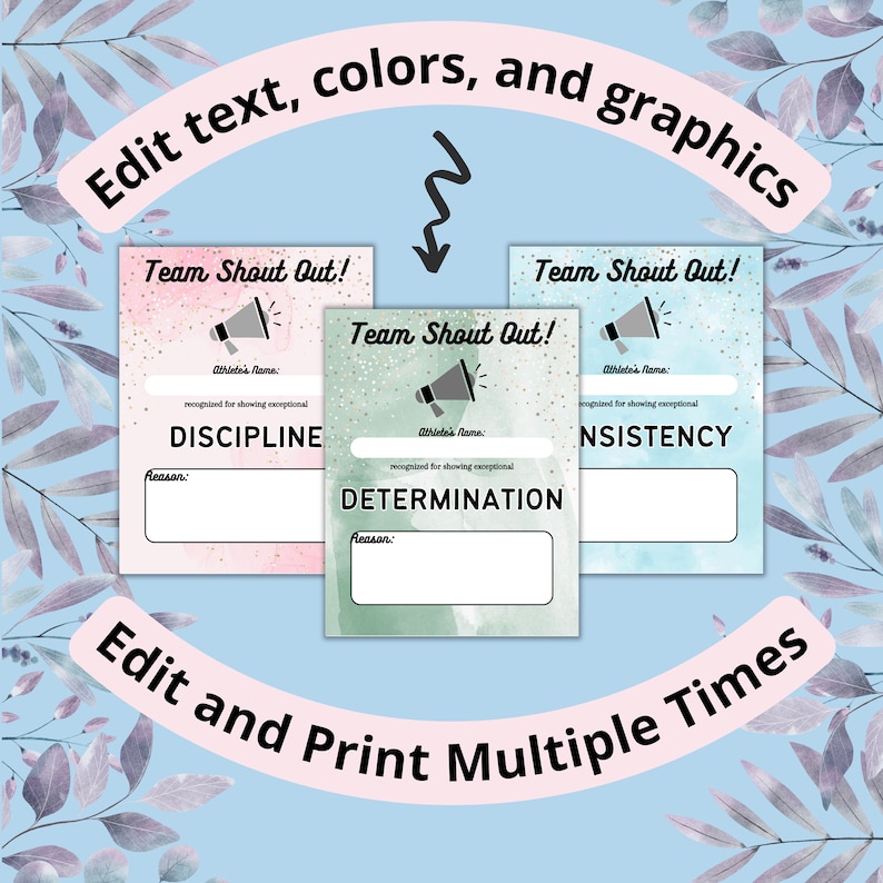 Editable Dance Team Shout Outs, Dance Team Awards, Editable Dance ...