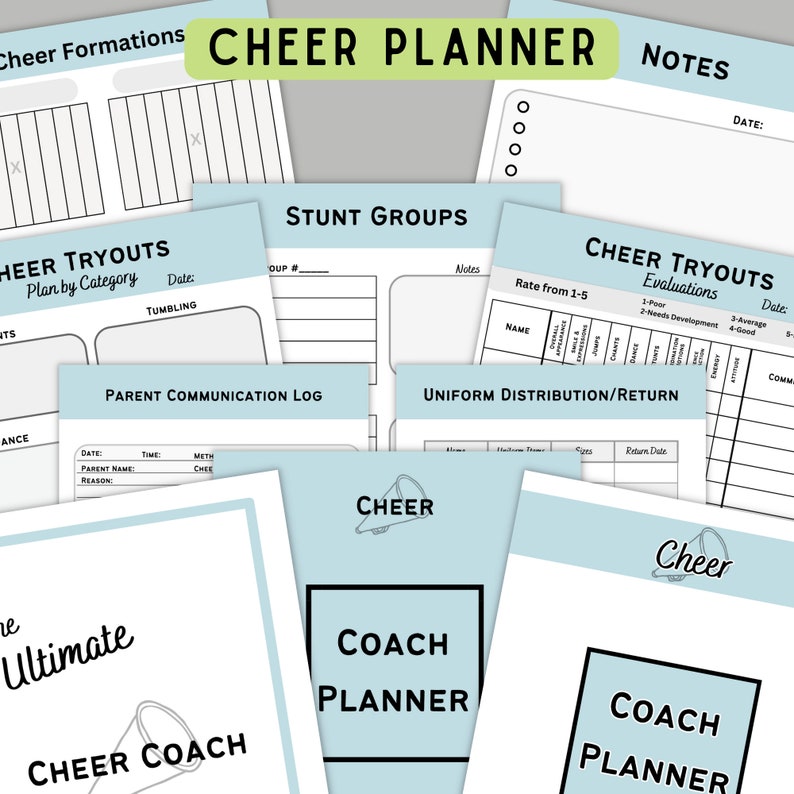 Editable Cheer Planner, Digital Cheer Planner, Cheer Coach Planner ...
