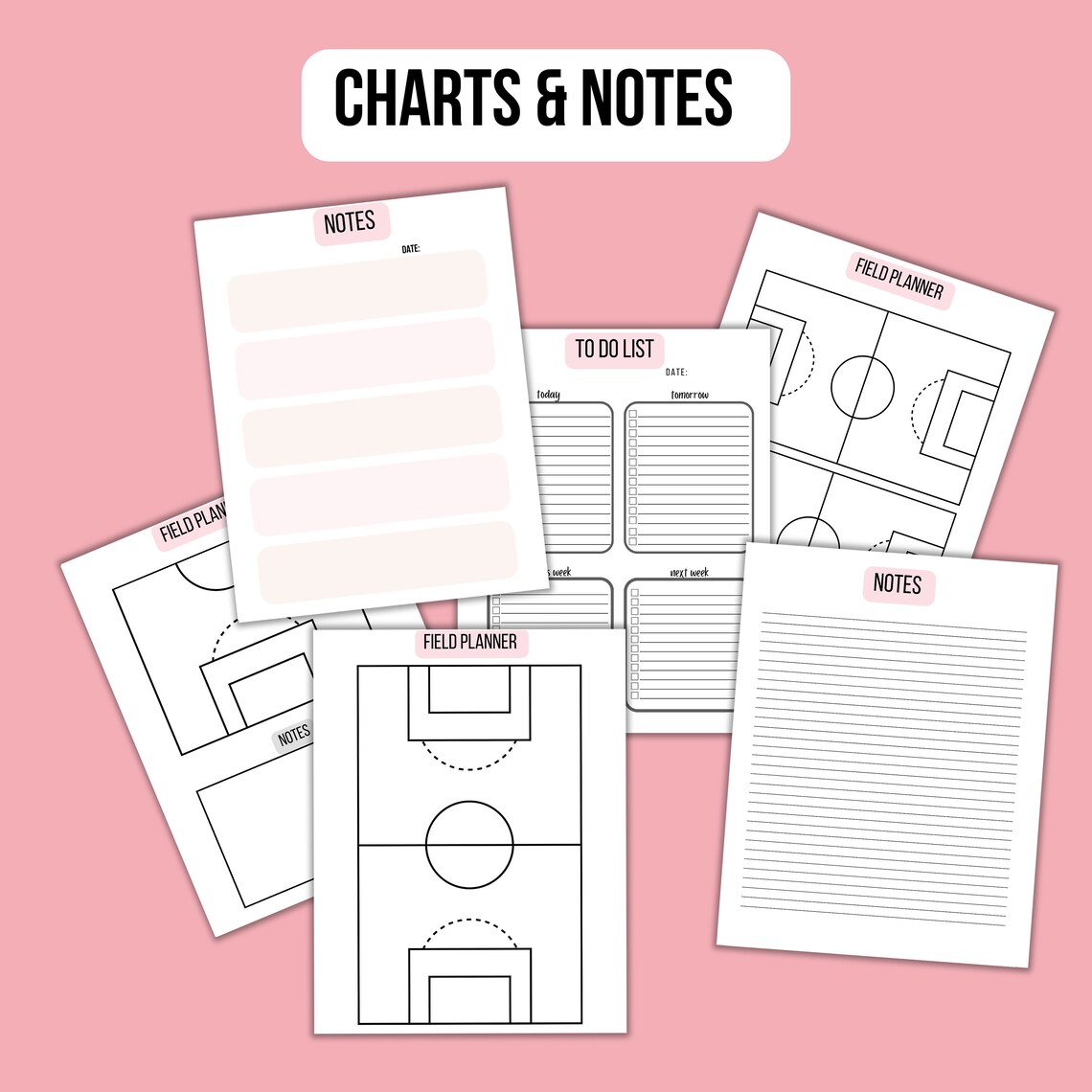 Pink Soccer Coach Planner, Soccer Team Planner for Coaches, Soccer ...