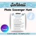 Softball Team Scavenger Hunt, Softball Photo Scavenger Hunt, Softball ...
