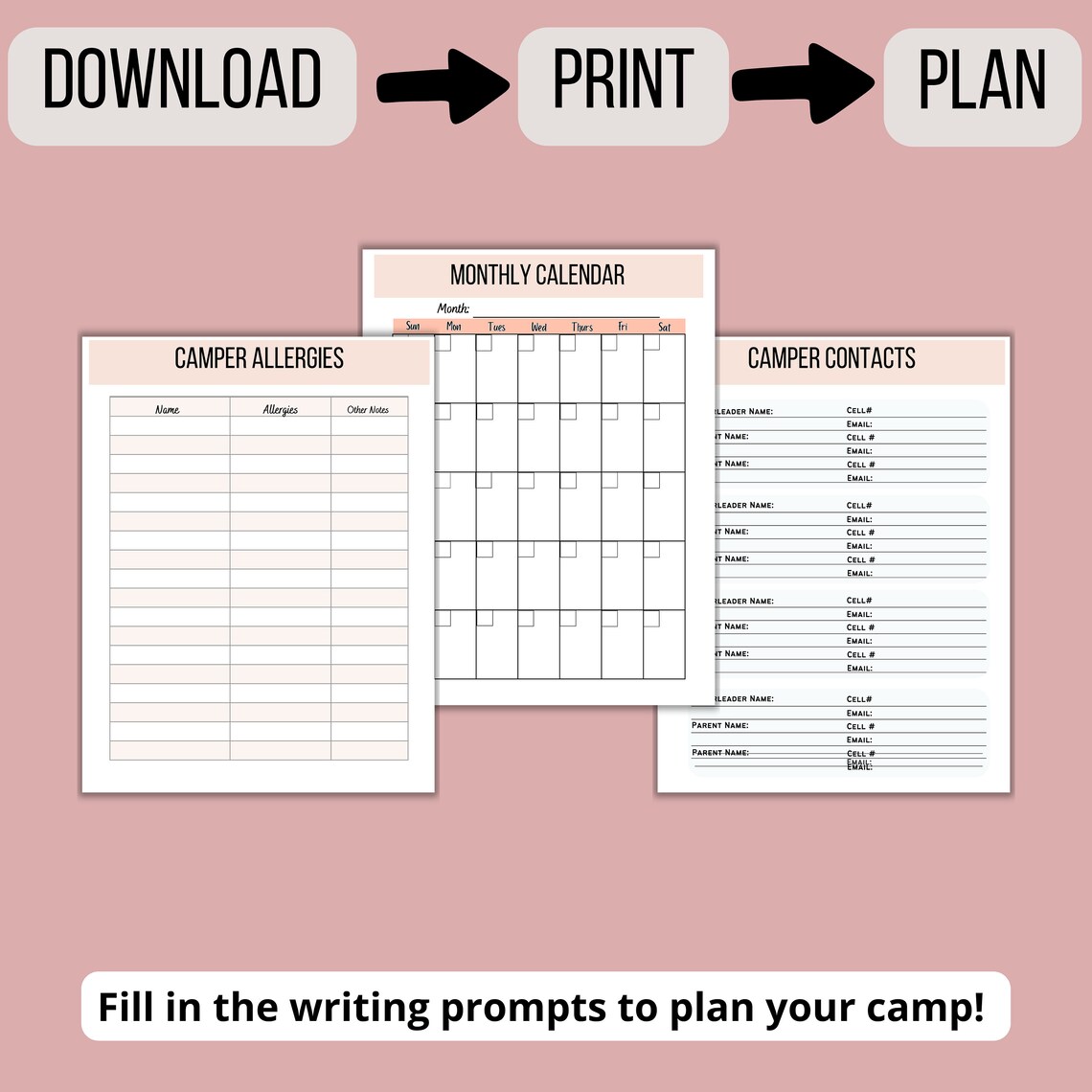 Cheer Camp Planner, Cheer Coach Planner, Cheer Camp Planner for Coaches ...