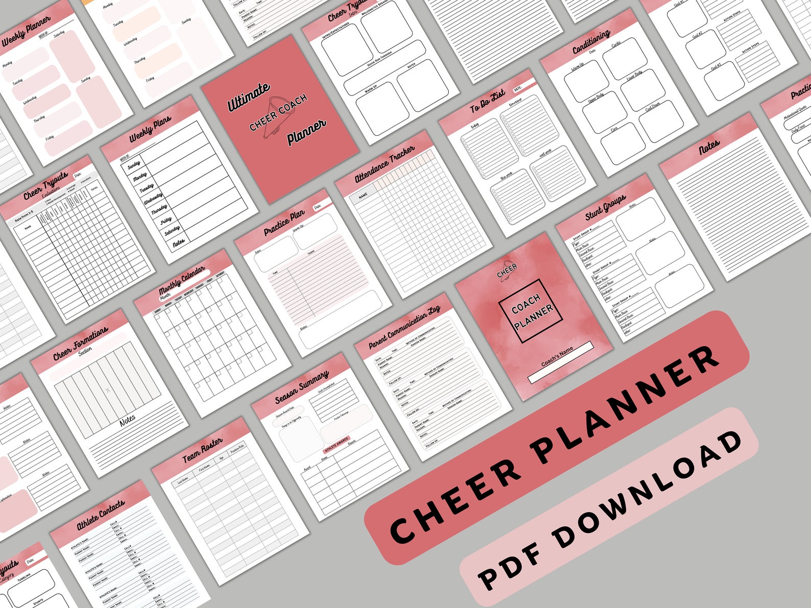 Cheer Coach Planner, Printable Cheer Planner, Cheer Season Planner ...