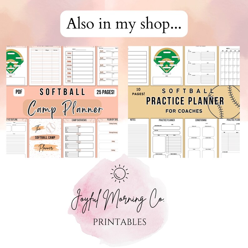 Softball Game Day Planner, Softball Coach Planner, Game Day Lineup, Softball Game Schedule ...