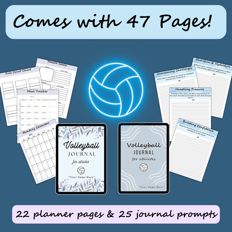 Editable Volleyball Planner and Journal, Volleyball Planner for ...