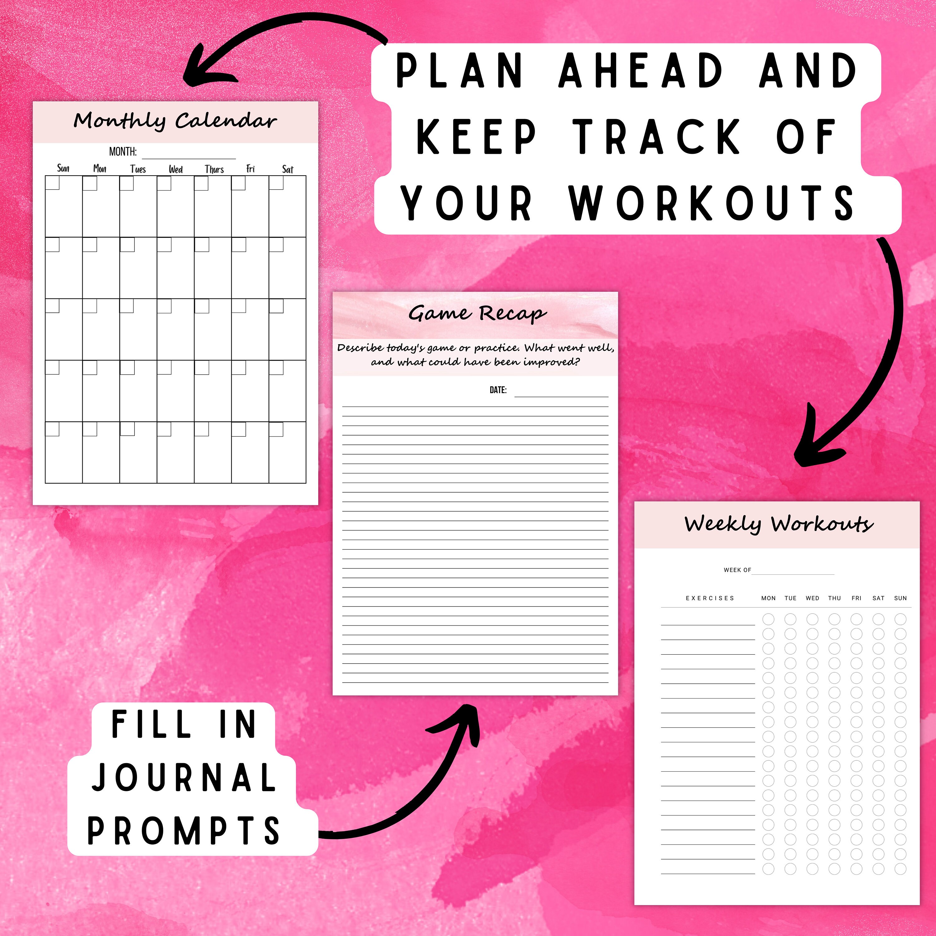 Editable Volleyball Journal for Athletes, Volleyball Athlete Journal ...