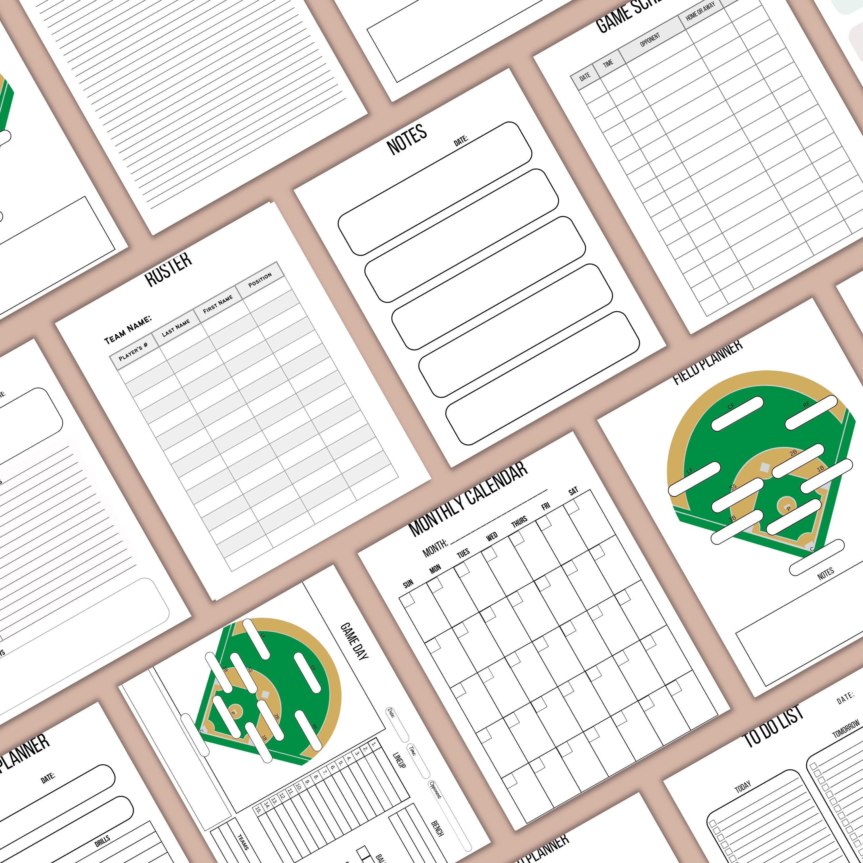 Softball Game Day Planner, Softball Coach Planner, Game Day Lineup ...