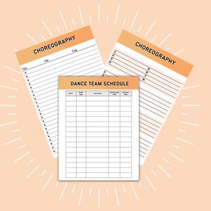 PDF Dance Coach Planner, Dance Teacher Planner, Dance Team Planner for ...