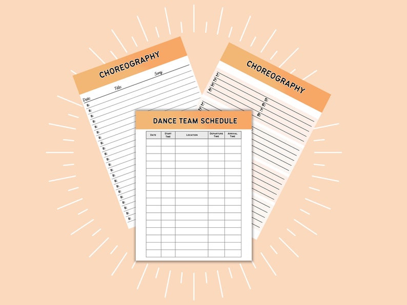 PDF Dance Coach Planner, Dance Teacher Planner, Dance Team Planner for ...