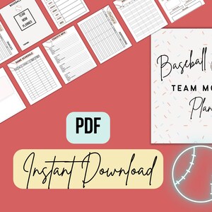 PDF Baseball Team Mom Planner, Baseball Mom Planner, Team Mom Planner ...