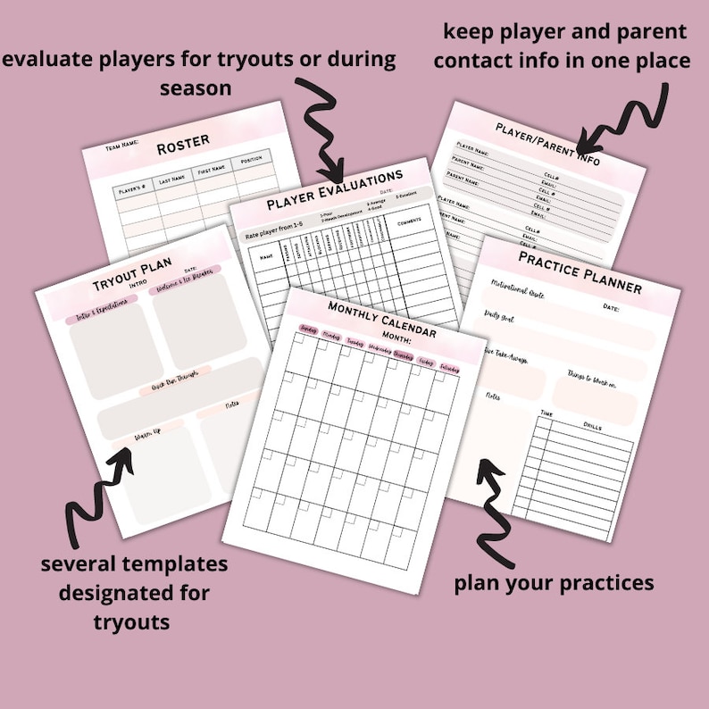 Volleyball Planner, Volleyball Coach Planner, Binder, Game Day ...