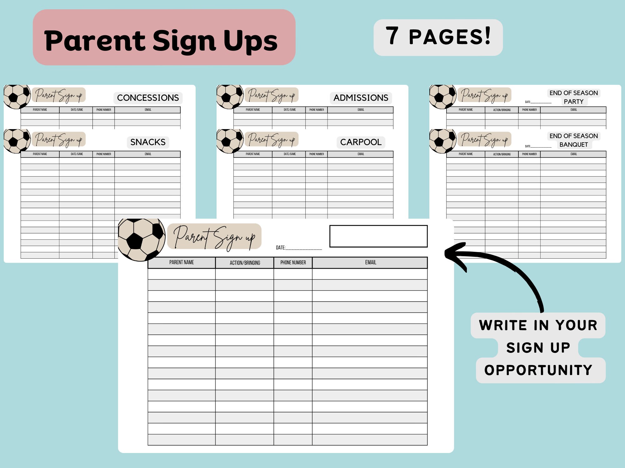 PDF Soccer Mom Planner, Team Mom Planner, Soccer Planner for Moms ...