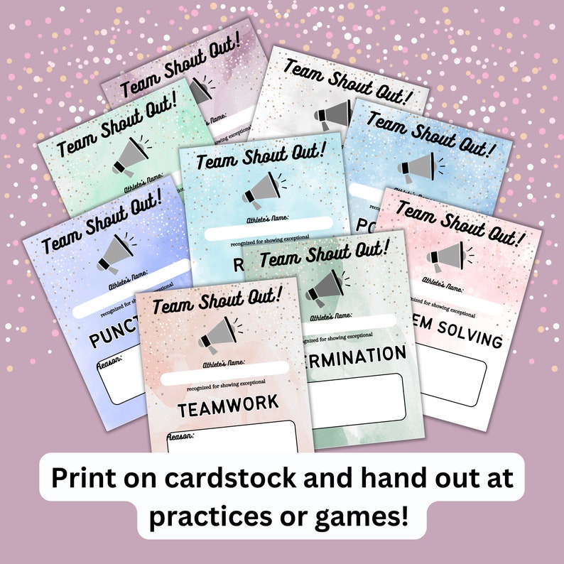 Editable Dance Team Shout Outs, Dance Team Awards, Editable Dance ...