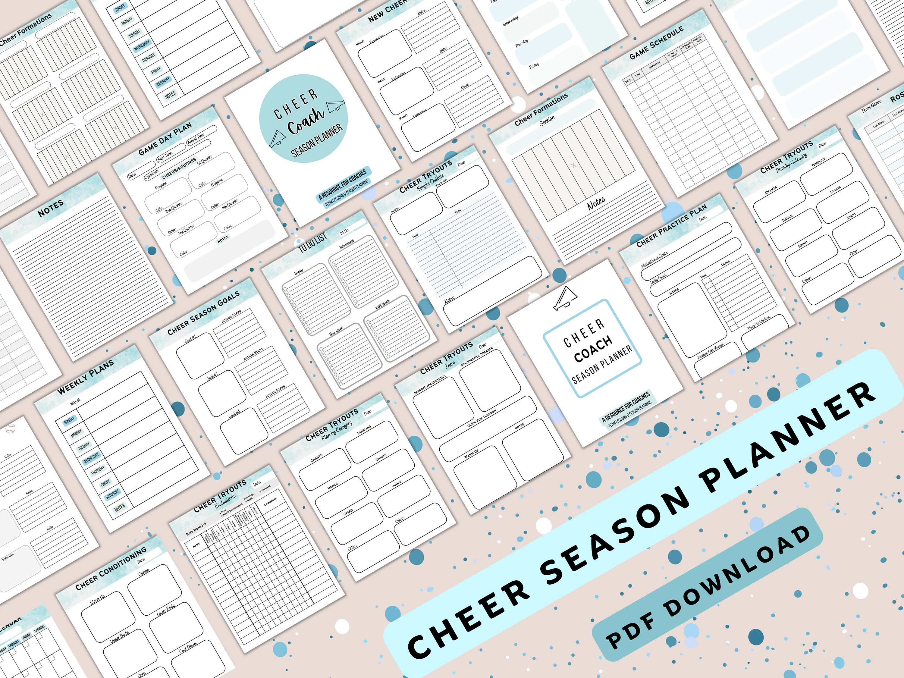 PDF Cheer Coach Season Planner, Cheer Planner, Cheerleading Planner ...