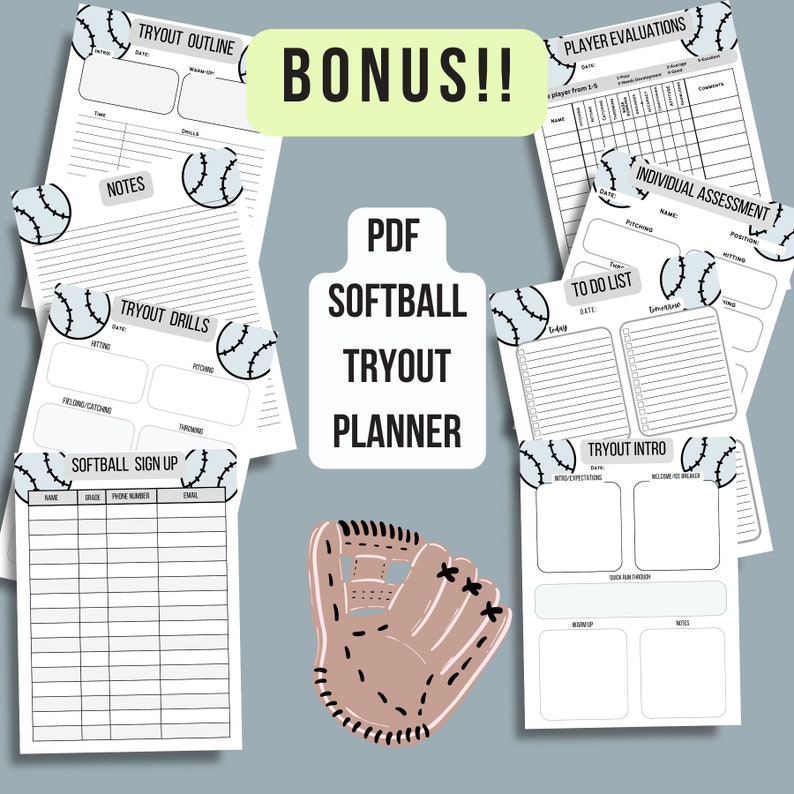 Softball Meeting Bundle for Coaches, Parent Meeting, Softball Forms ...