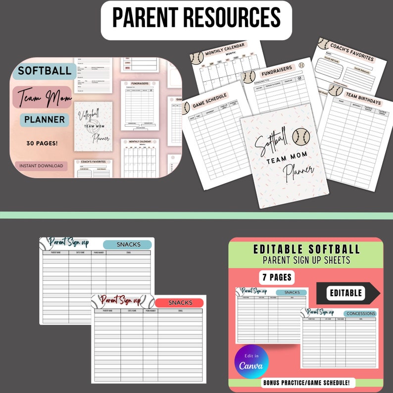 Softball Coach Bundle, Softball Coach Planners, Softball Coach ...