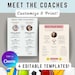 Meet the Coach, Meet the Coaches, Editable Meet the Coach Templates ...