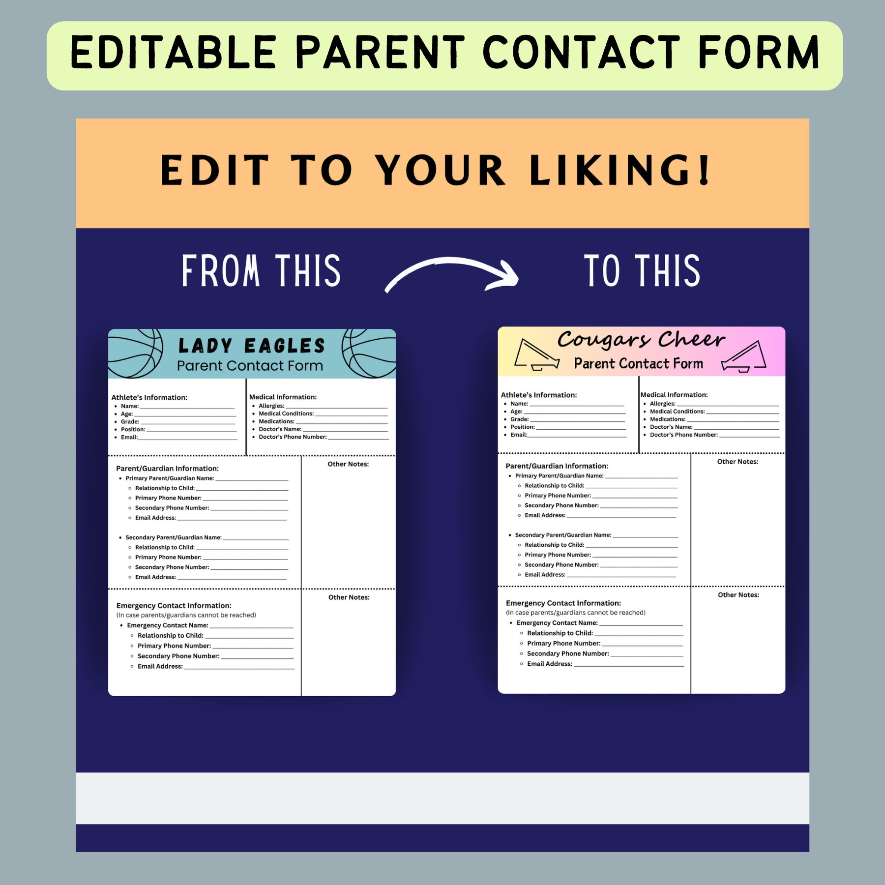 Softball Meeting Bundle for Coaches, Parent Meeting, Softball Forms ...
