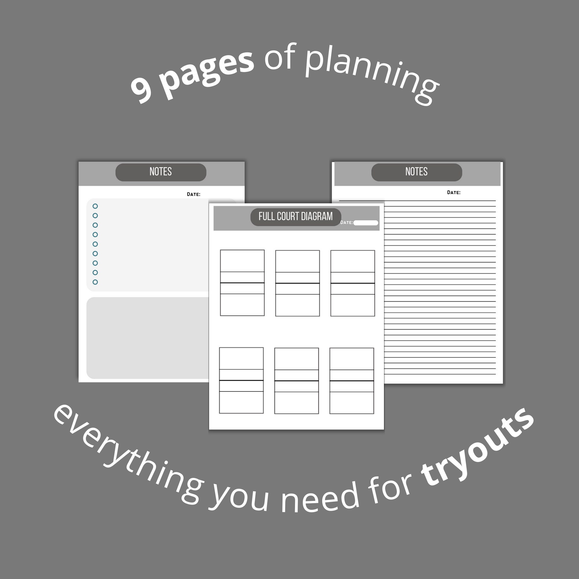 Volleyball Tryout Planner, Volleyball Tryout Sheet, Volleyball Coach's ...
