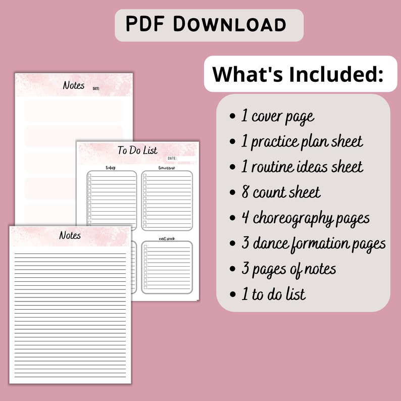 Dance Routine Planner, Choreography Planner, Dance Instructor Planner ...