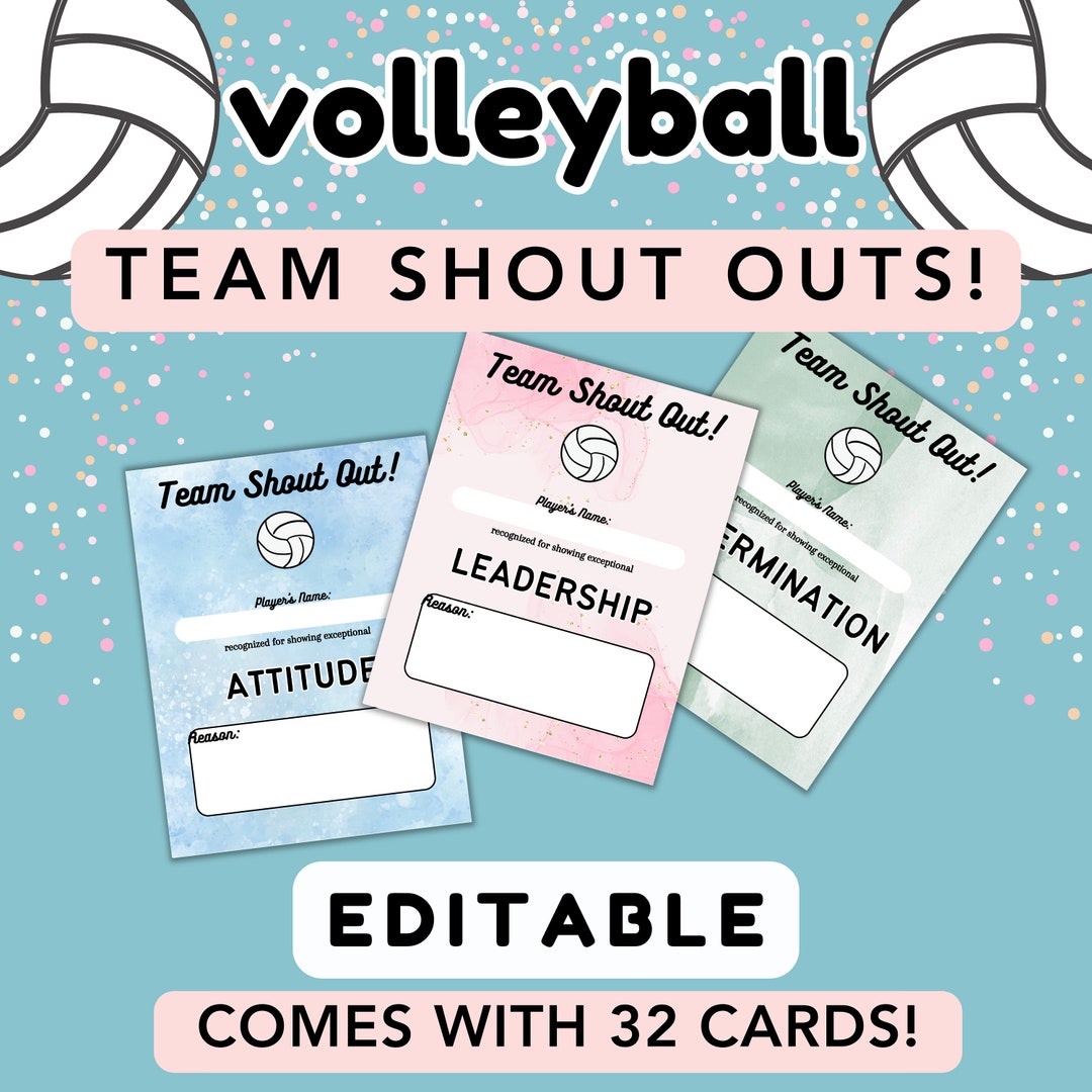 Editable Volleyball Team Shout Outs, Editable Volleyball Recognition ...