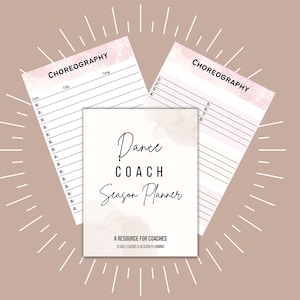 PDF Dance Planner, Dance Coach Planner, Dance Season Planner, Dance ...