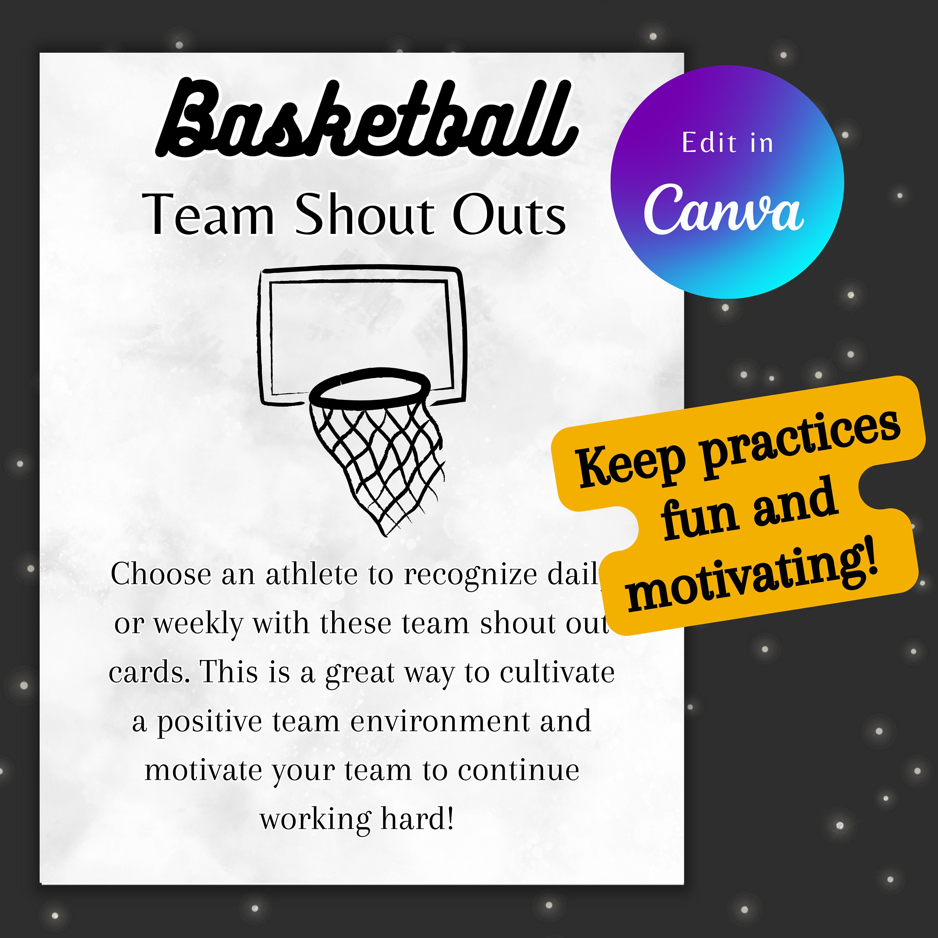 Basketball Player Shout Outs, Basketball Team Awards, Editable ...