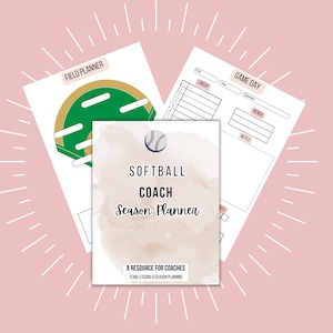 Softball Coach Planner, Softball Season Planner, Printable Planner ...