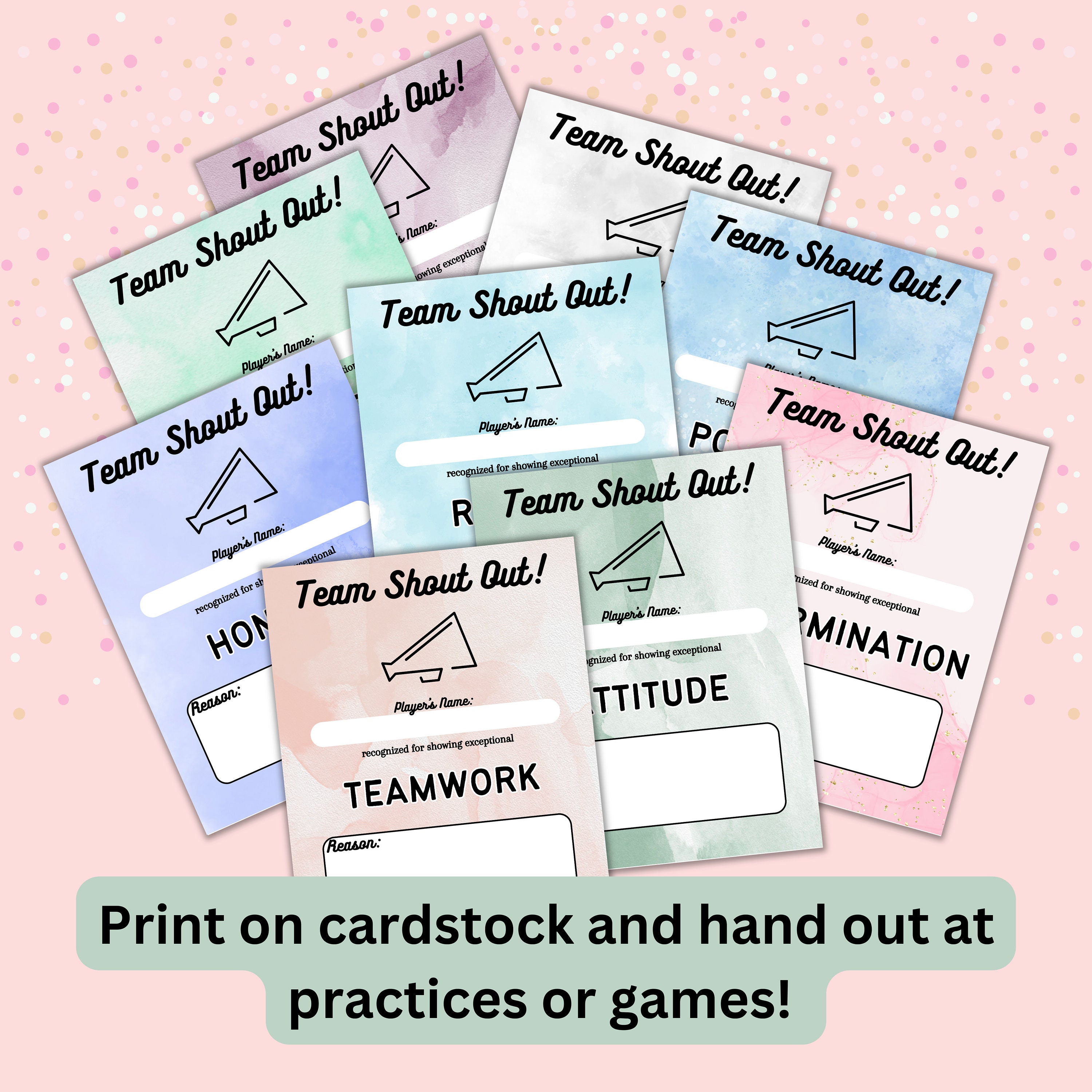 Editable Cheer Team Shout Outs, Cheer Team Awards, Cheerleading ...