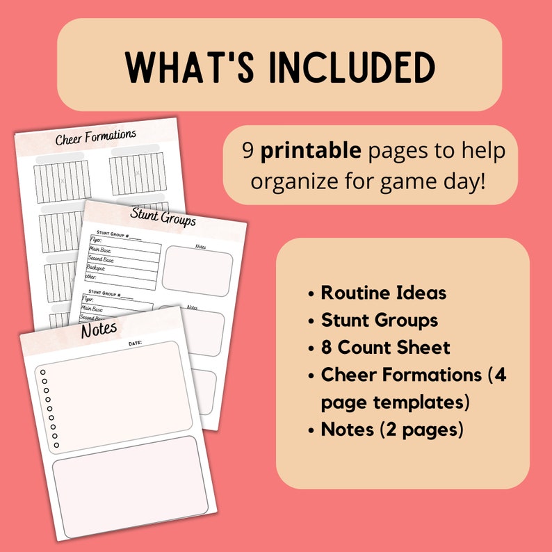 Cheer Routine Planner, Routine Planner, Printable Cheer Planner, Cheer ...