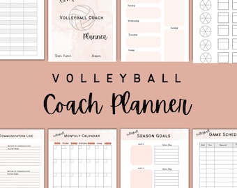 Printable Volleyball Planner for Coach, Captain and Team Mom, Game Day ...