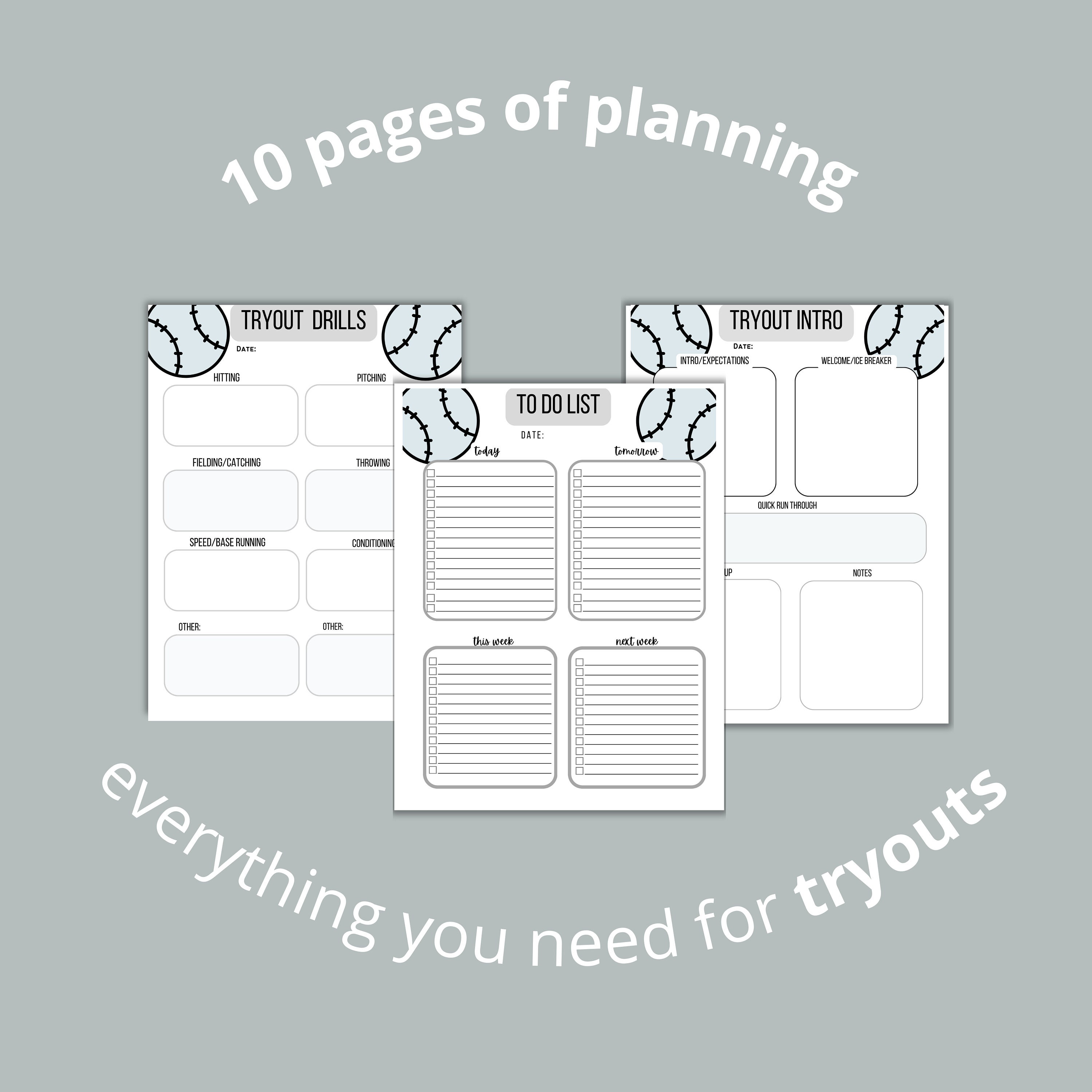 Softball Tryout Planner, Softball Coach Planner, Player Evaluations ...