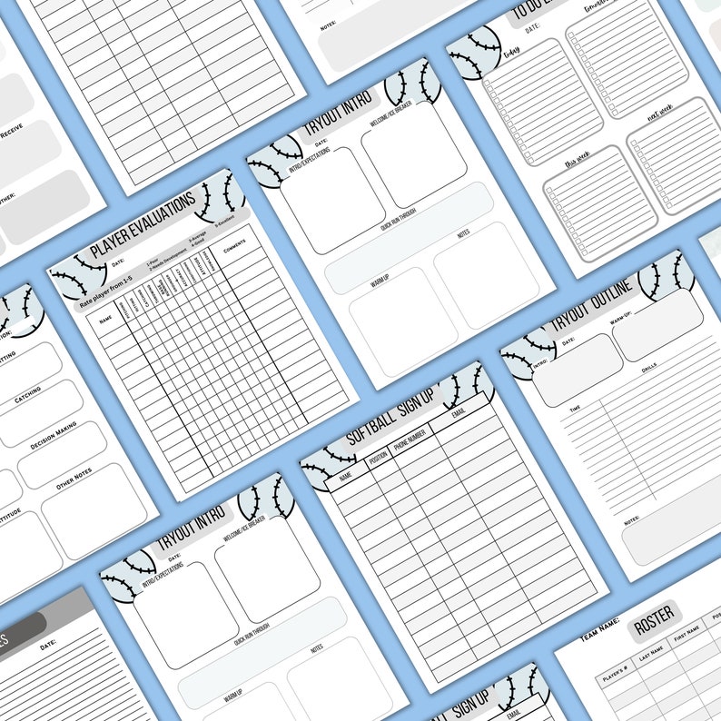 Softball Tryout Planner, Softball Coach Planner, Player Evaluations ...