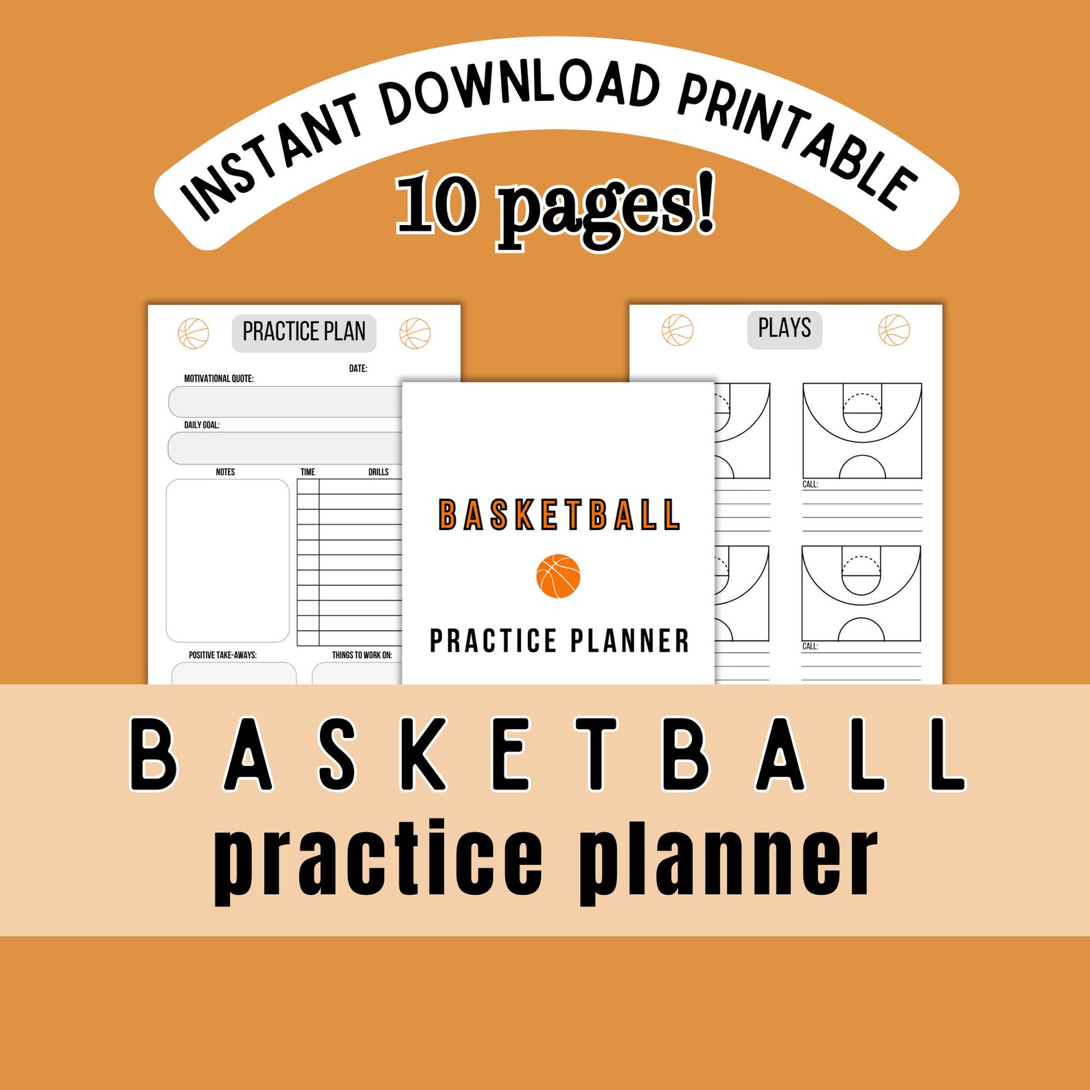 Basketball Practice Planner, Basketball Planner, Basketball Court ...