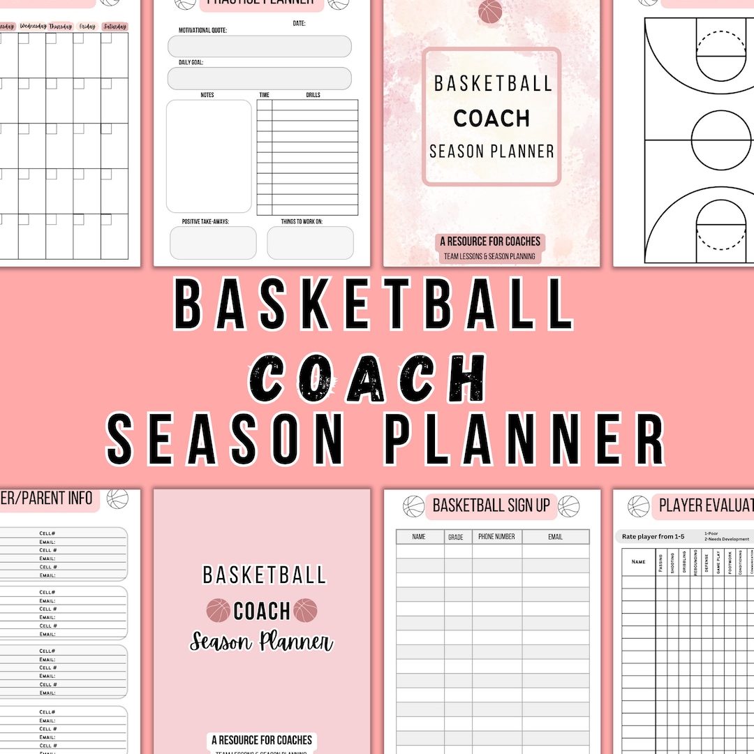 Basketball Planner, Basketball Coach Planner, Basketball Season Planner ...