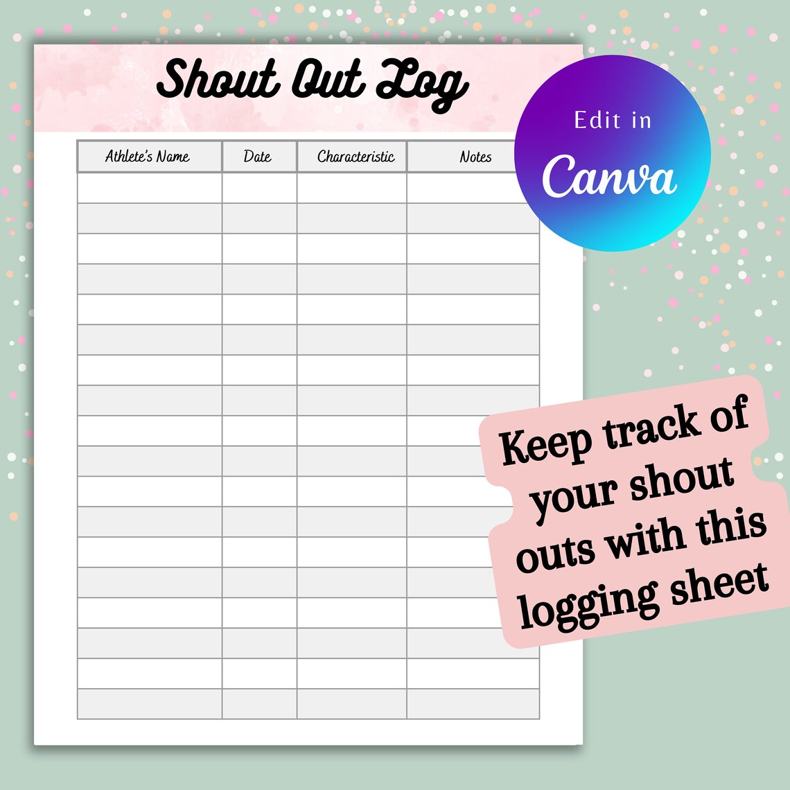 Editable Cheer Team Shout Outs, Cheer Team Awards, Cheerleading ...