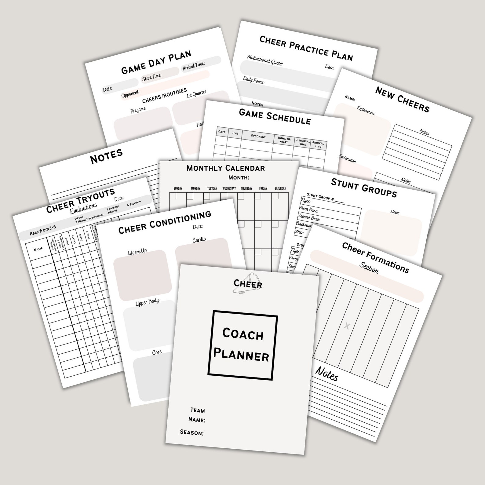 PDF Cheer Coach Planner, Printable Cheer Planner, Cheer Season Planner ...
