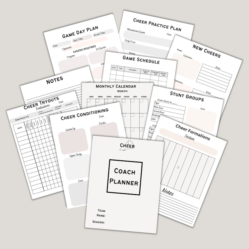 PDF Cheer Coach Planner, Printable Cheer Planner, Cheer Season Planner ...