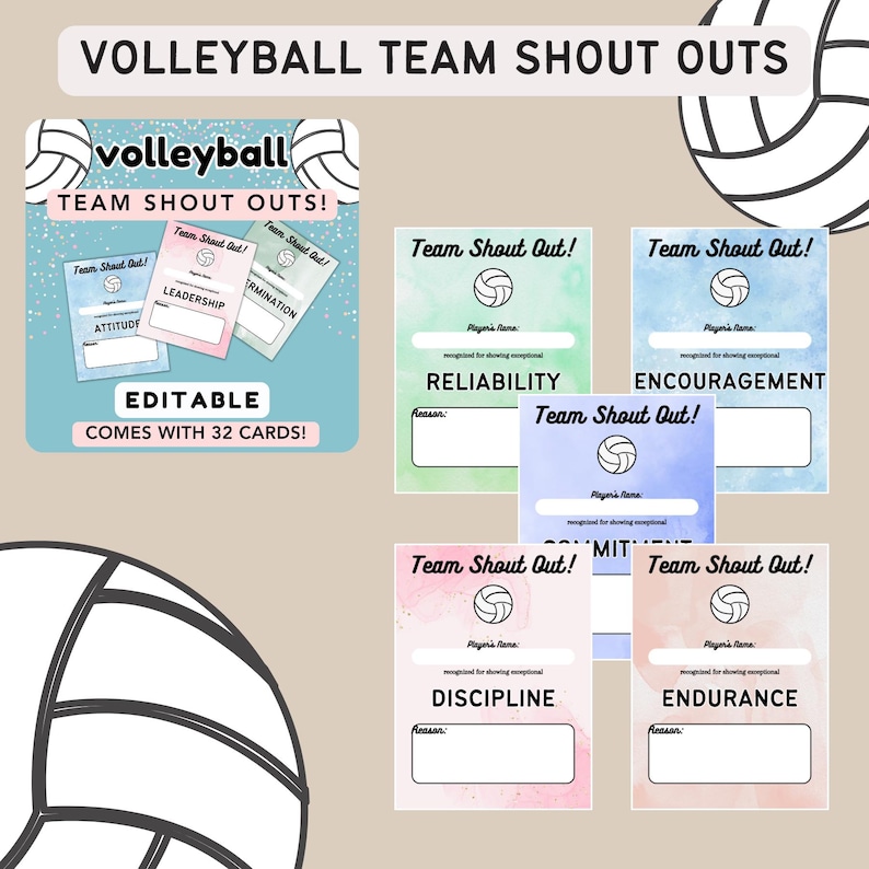 Volleyball Team Activity Bundle, Editable Team Activities, Volleyball ...