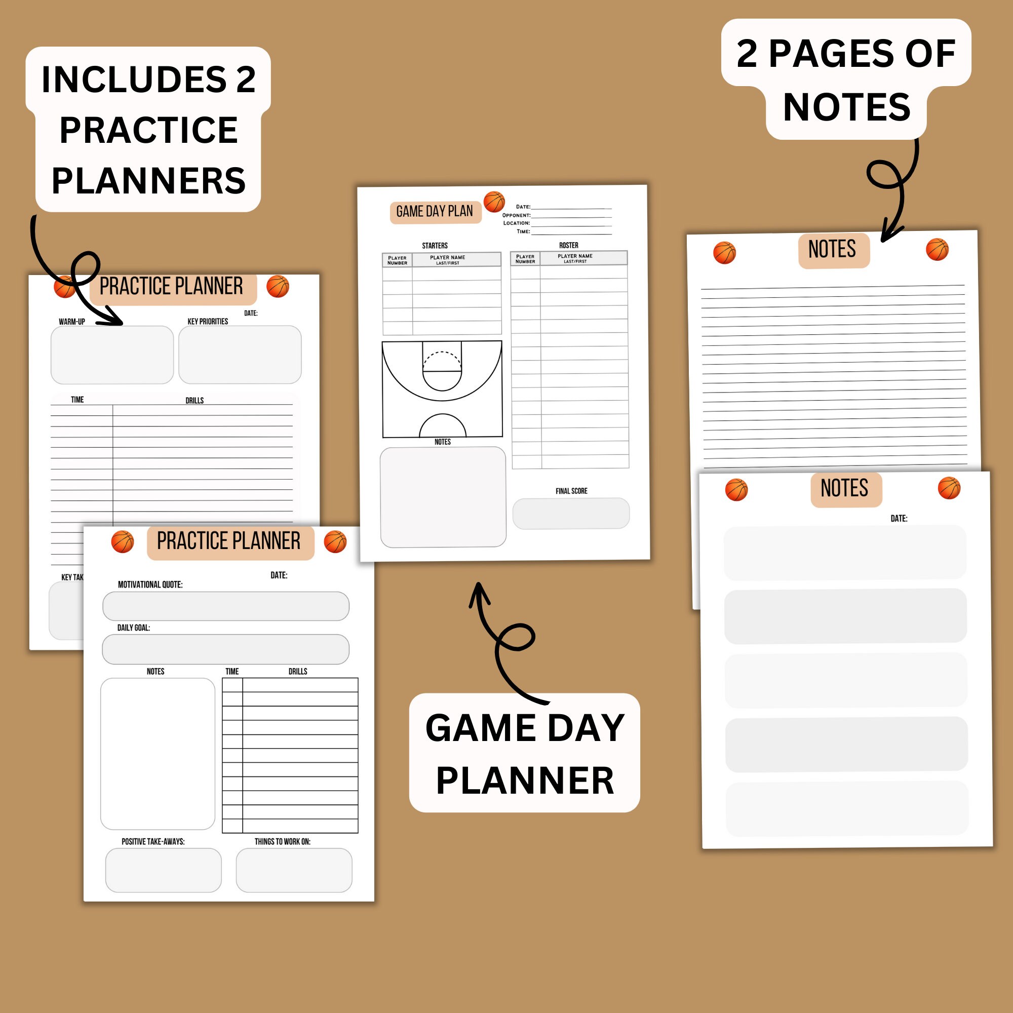 PDF Basketball Planner, Basketball Coach Guide, Basketball Season ...