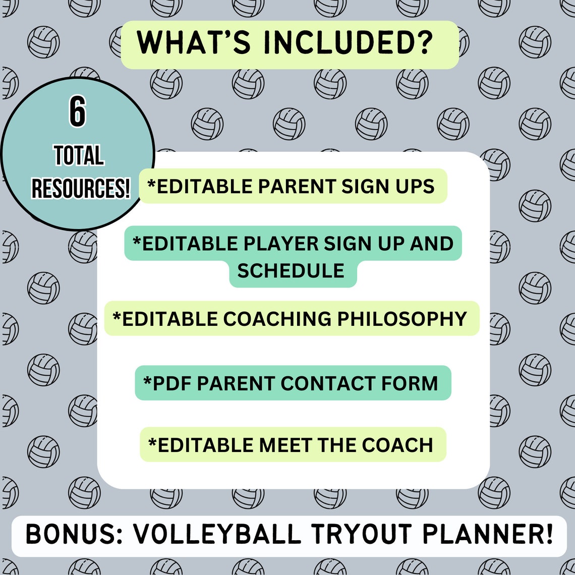 Volleyball Parent Meeting Bundle for Coaches, Parent Meeting Forms ...