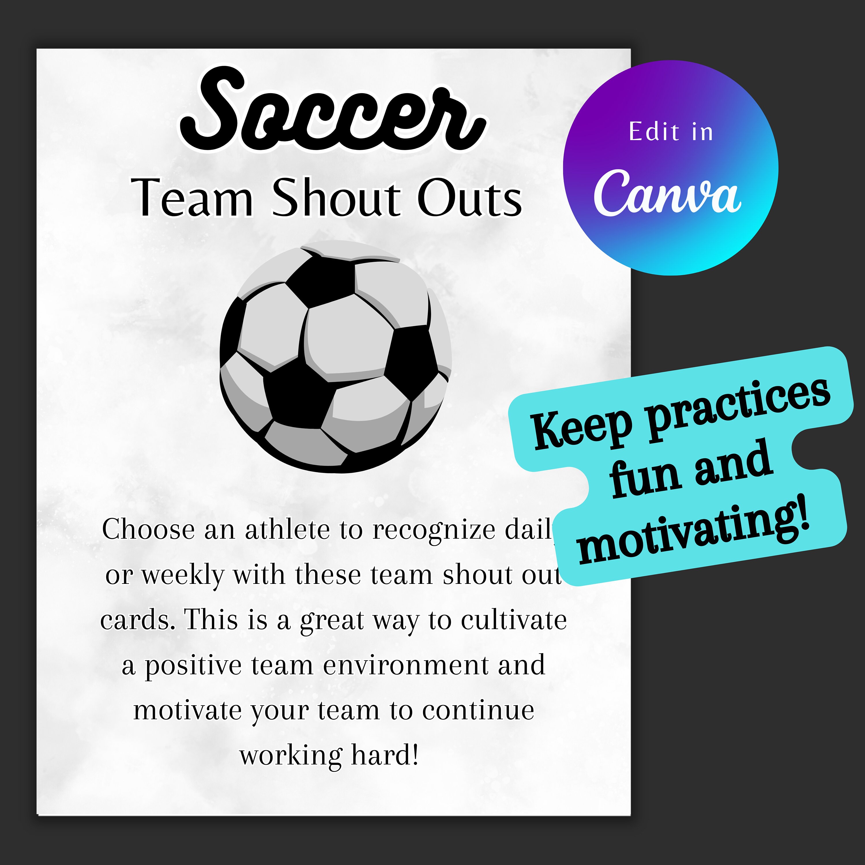 Editable Soccer Team Shout Outs, Soccer Team Awards, Soccer ...