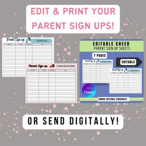 Cheer Coach Bundle, Cheer Coach Planners, Editable Cheer Forms ...