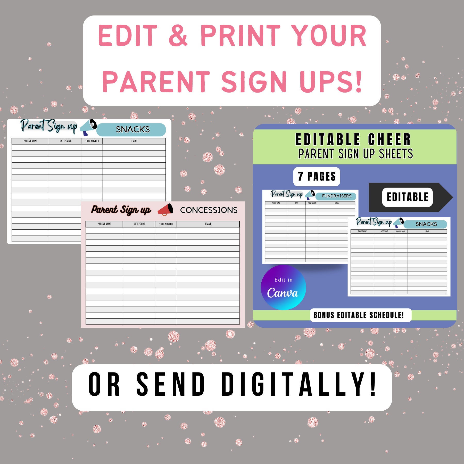 Cheer Coach Bundle, Cheer Coach Planners, Editable Cheer Forms ...