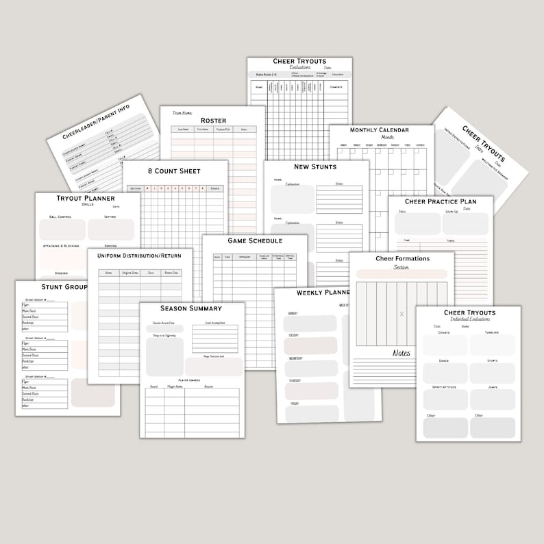 PDF Cheer Coach Planner, Printable Cheer Planner, Cheer Season Planner ...